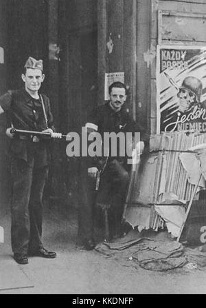 An image depicting the Warsaw Uprising, showing scenes of battle and ...