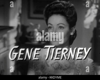 Gene Tierney stars in the trailer for the film *Laura*, a classic 1940s ...