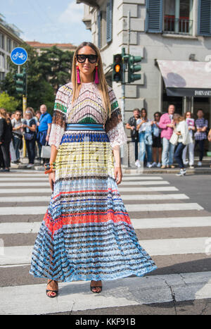MILAN, Italy- September 23 2018: Tiberio Pellegrinelli on the street ...