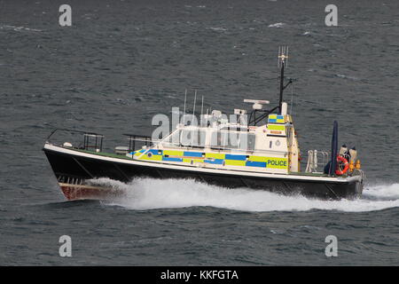 MDP Sword, a Ministry of Defence Police launch, carrying out escort and ...
