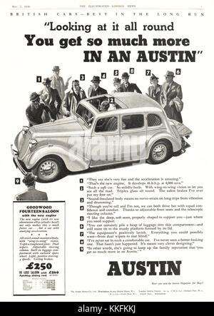 1938 UK Magazine Austin Car Advert Stock Photo - Alamy