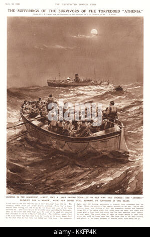 1939 Illustrated London News Sinking of the SS Athenia Stock Photo - Alamy