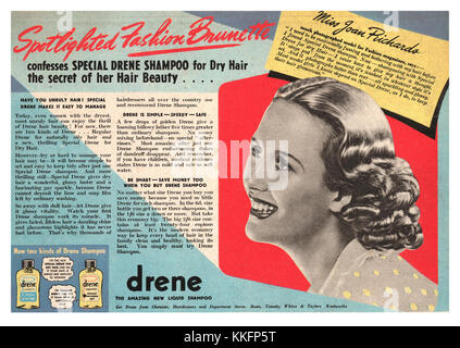 1939 UK Magazine Drene Shampoo Advert Stock Photo - Alamy