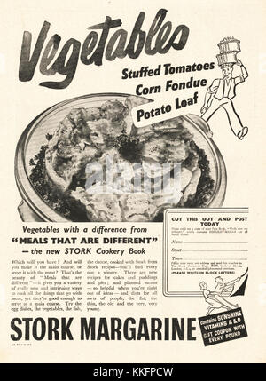 1939 UK Magazine Stork Margarine Advert Stock Photo - Alamy