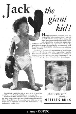1939 UK Magazine Nestle's Milk Advert Stock Photo - Alamy