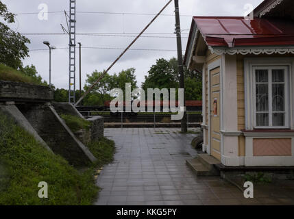 Railway station with bunker in the former closed town of Paldiski ...