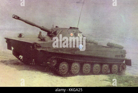 The PT-76, a Soviet amphibious light tank, on display at the Tank ...