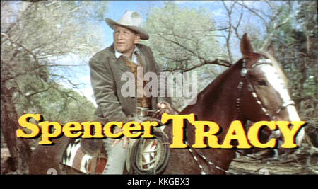 Spencer Tracy stars in the 1954 film *Broken Lance*, a Western drama ...