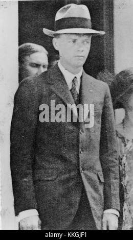 A portrait of Charles Lindbergh, the famed American aviator, known for ...