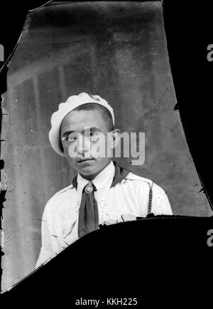 This photograph shows a young soldier in Union uniform, equipped with a ...