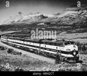 A train travels through the Rocky Mountains from Vancouver to Banff in ...