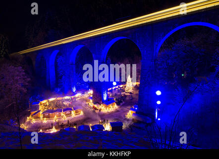 Christmas market, Ravenna Bridge, Ravenna Gorge, Ravenna gorge Stock ...