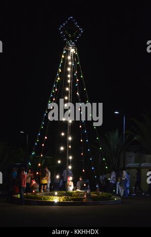 Guayana City, Venezuela. 1st Dec, 2017. Christmas lights adorn some ...