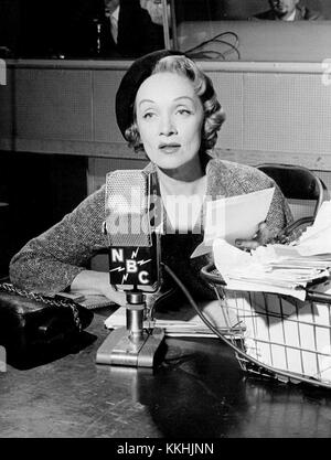 Marlene Dietrich, the iconic German-American actress, captured in a ...