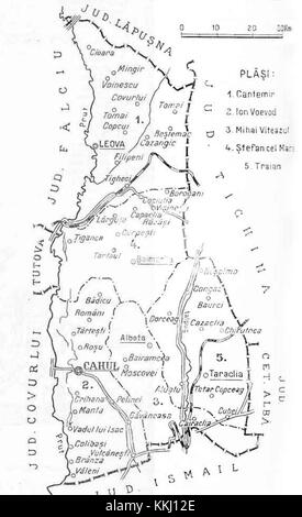 A 1938 map depicting the administrative boundaries and geographical ...
