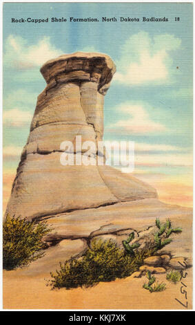 Rock-Capped shale formation, North Dakota Badlands , Tichnor Brothers ...