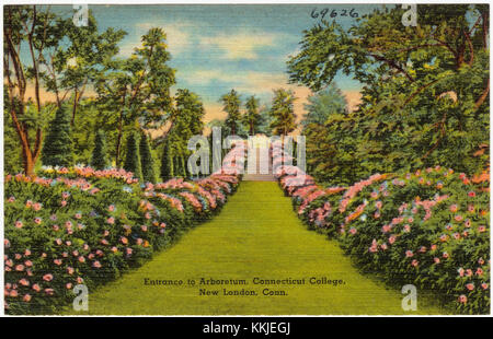 The entrance to the Arboretum at Connecticut College in New London ...