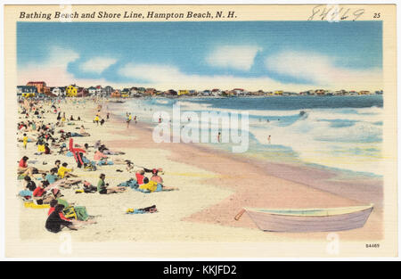 Bathing beach and shore line, Hampton Beach, N.H. , Beaches, Seas ...