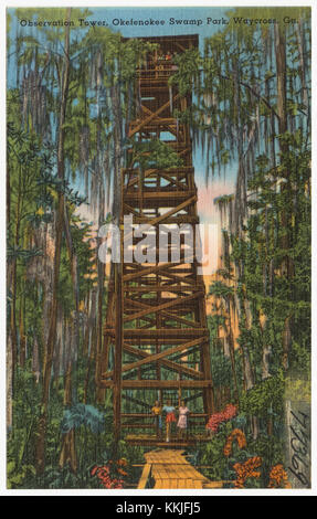 The Okefenokee Swamp Park in Waycross, Georgia, with its wooden ...