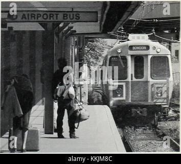 This photograph captures an inbound train arriving at Readville station ...