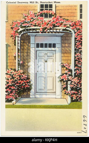Colonial doorway, Mill. St., Nantucket, Mass. , Doors & doorways ...