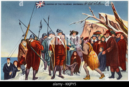 Landing of the Pilgrims at Plymouth, December 21, 1620. Plymouth Rock ...