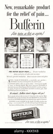 1949 U.S. Magazine Bufferin Advert Stock Photo - Alamy