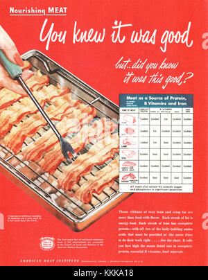 1949 U.S. Magazine American Meat Institute Advert Stock Photo - Alamy