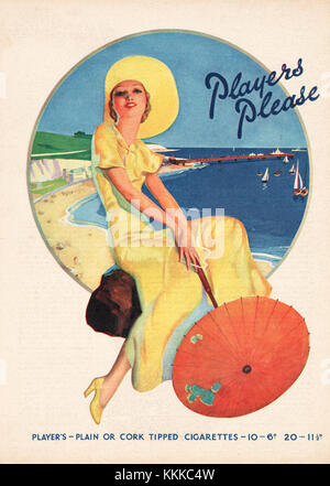 1937 UK Magazine Player's Cigarette Advert Stock Photo - Alamy