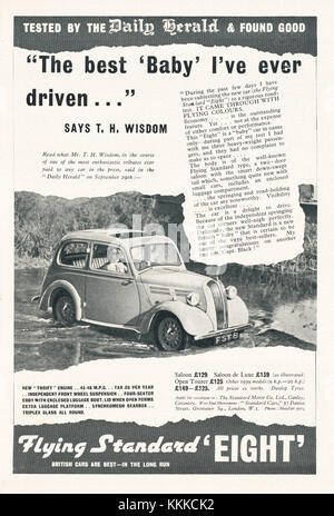 1938 UK Magazine Flying Standard Car Advert Stock Photo - Alamy