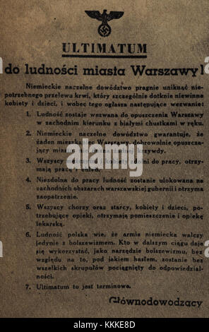 A German propaganda leaflet from the Warsaw Uprising, highlighting the ...