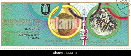 This 1972 stamp from Ajman features Hideaki Yanagida, a prominent ...