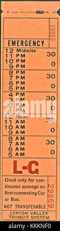 The Lehigh Valley Transit Streetcar Transfer Pass was used for travel ...