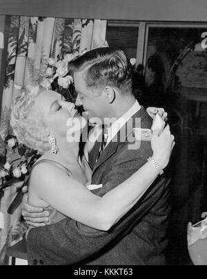 A photograph of Betty Grable from 1956, capturing the Hollywood actress ...