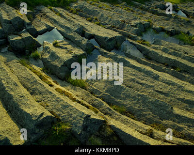 Basalt formation at the Hirtstein, Ore Mountains, Saxony, Germany Stock ...