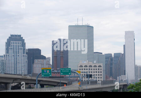 Boston Back Bay skyline and Interstate Highway 90 including John ...