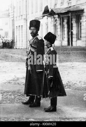 Tsar Nicholas II of Russia with his son, the heir apparent Tsarevich ...
