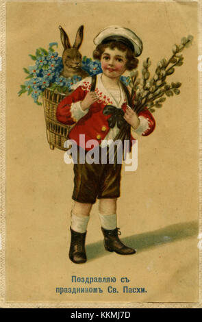 This old Russian Easter postcard features traditional Easter imagery ...