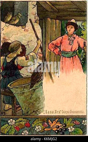 Baba Yaga is a famous Russian folklore character depicted in this ...