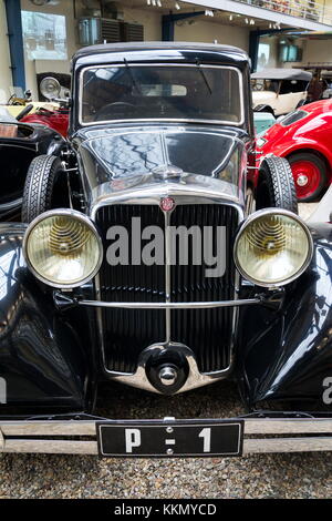 A Tatra 80 luxury car from the 1930s, which has been reconstructed for ...