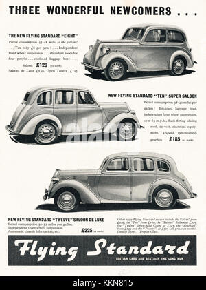 1938 UK Magazine Flying Standard Car Advert Stock Photo - Alamy