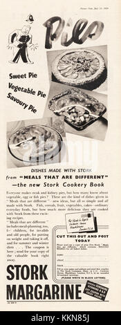 1939 UK Magazine Stork Margarine Advert Stock Photo - Alamy