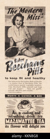 1939 UK Magazine Beechams Advert Stock Photo - Alamy