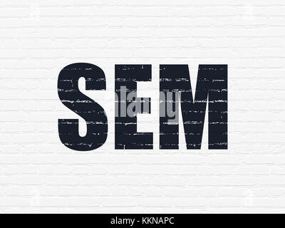 Advertising concept: SEM on wall background Stock Photo - Alamy