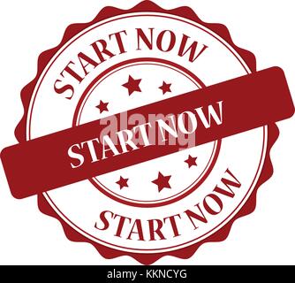 start now stamp. start now sign. round grunge label Stock Vector Image ...