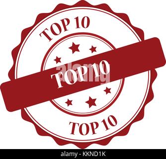 top 10 stamp. top 10 round grunge sign. label Stock Vector Image & Art ...