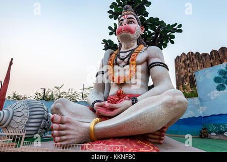 Lord Vishnu Hanuman Monkey God Garuda serpent Shesha decorated facade ...