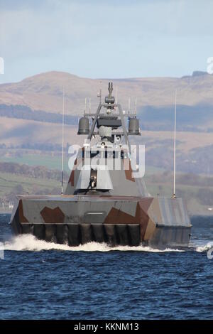 KNM Skudd (P962), a Skjold-class coastal patrol vessel of the Norwegian ...