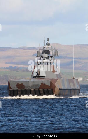 KNM Skudd (P962), a Skjold-class coastal patrol vessel of the Norwegian ...