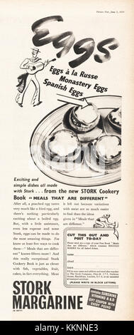 1939 UK Magazine Stork Margarine Advert Stock Photo - Alamy